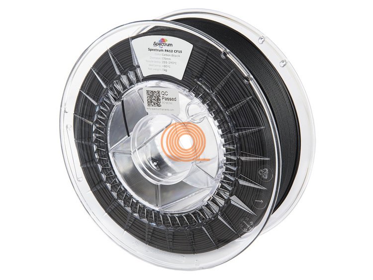 Filament Spectrum NYLON PA12 CF15 Černá [1,75mm, 1kg] :: Filamentia